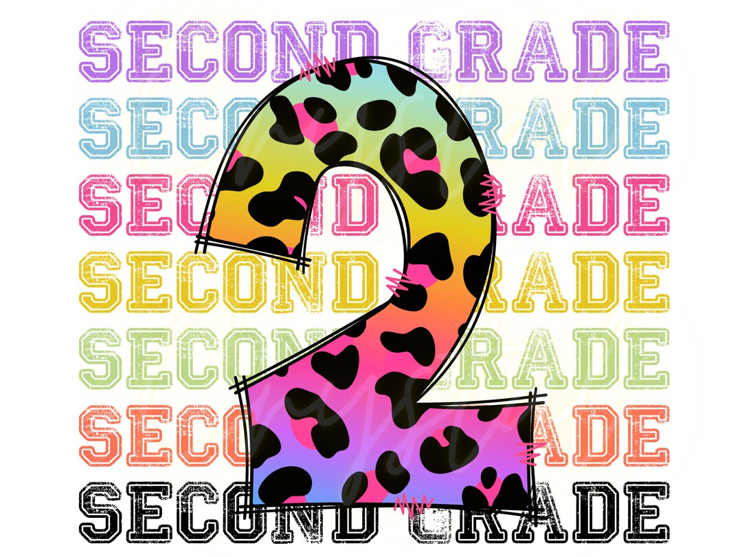 Rainbow Leopard 2nd Grade School Design | Second Grade PNG | 2nd Grade ...
