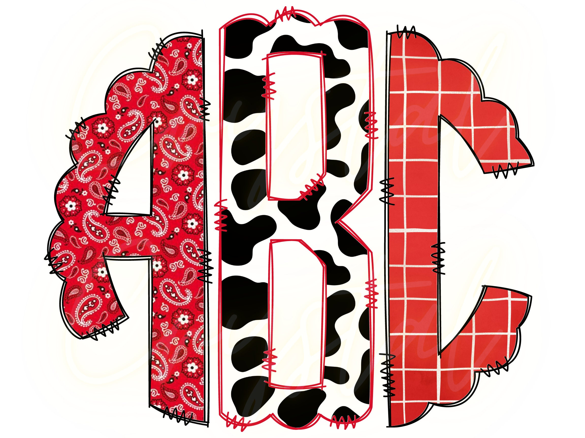 Personalized Western Monogram | Custom Cowboy Initials | Rustic Country ...