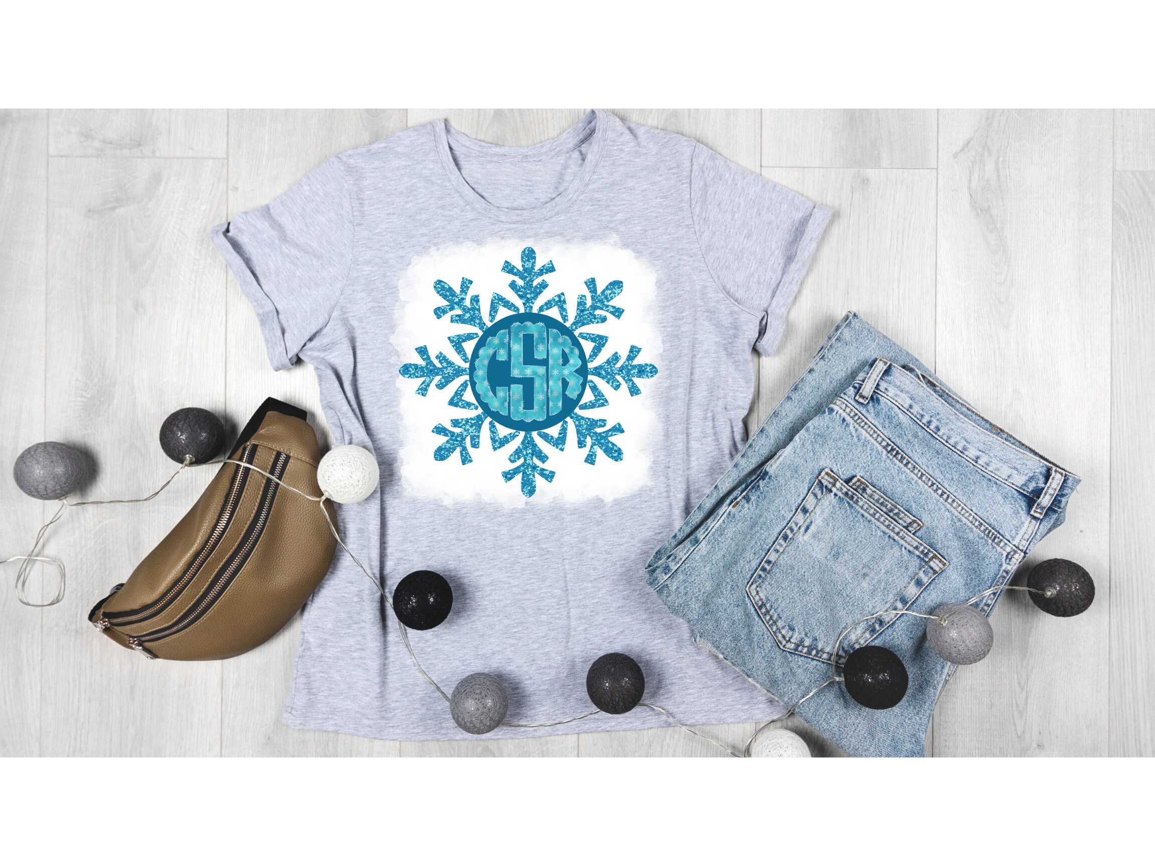Icy Blue Snowflake Custom Monogram PNG | Winter Snowflake Single Custom ...
