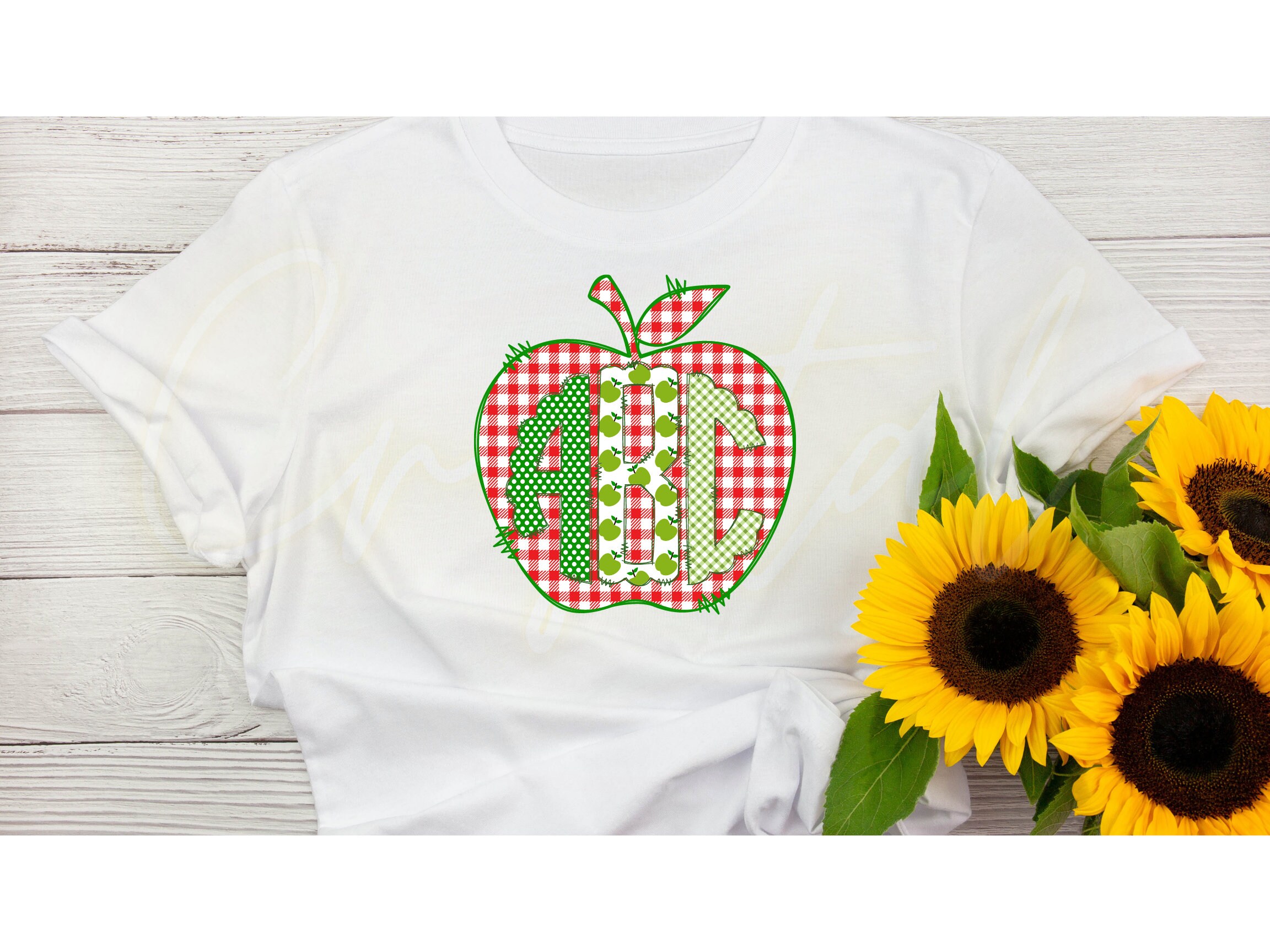 Custom Apple Monogram PNG Design: School Theme Sublimation (digital ...