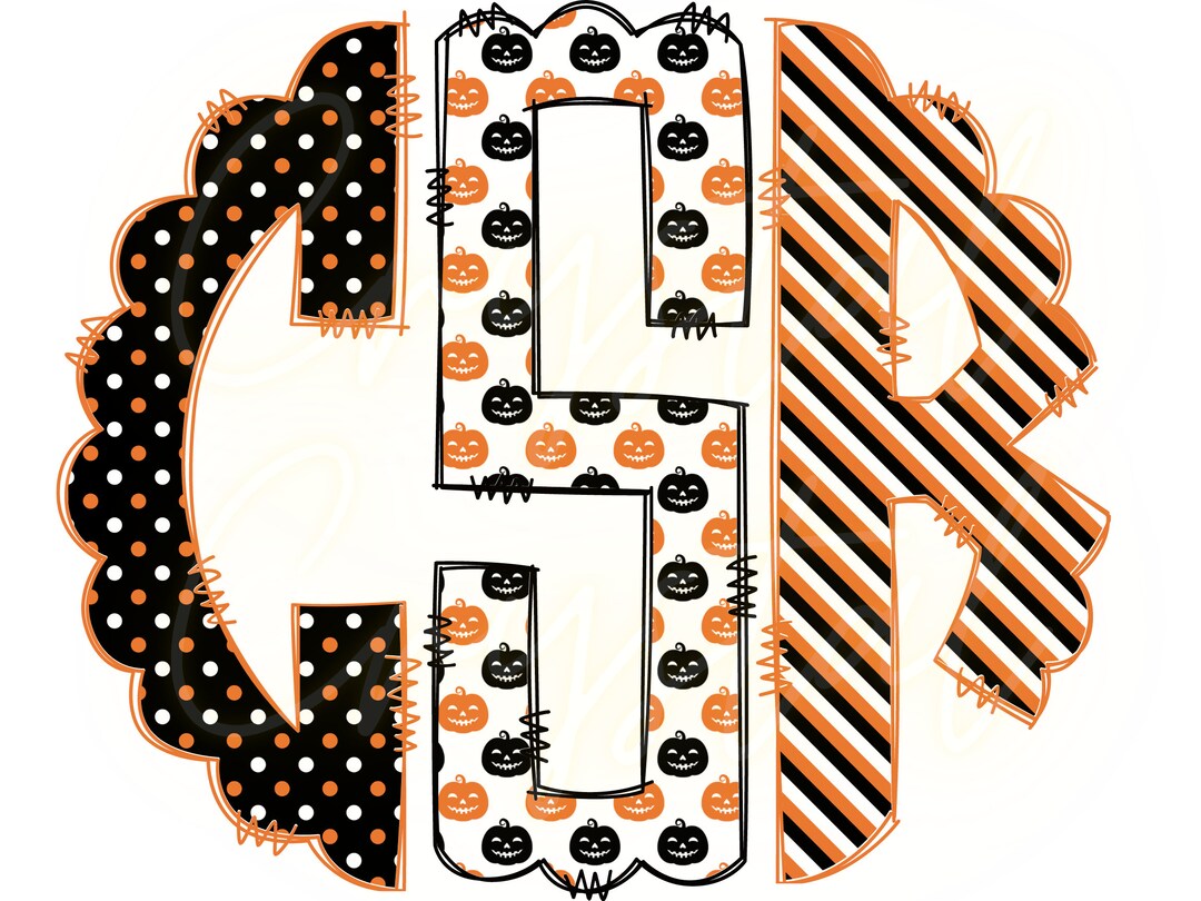 Halloween Custom Monogram PNG | Halloween Pumpkins Custom Single ...