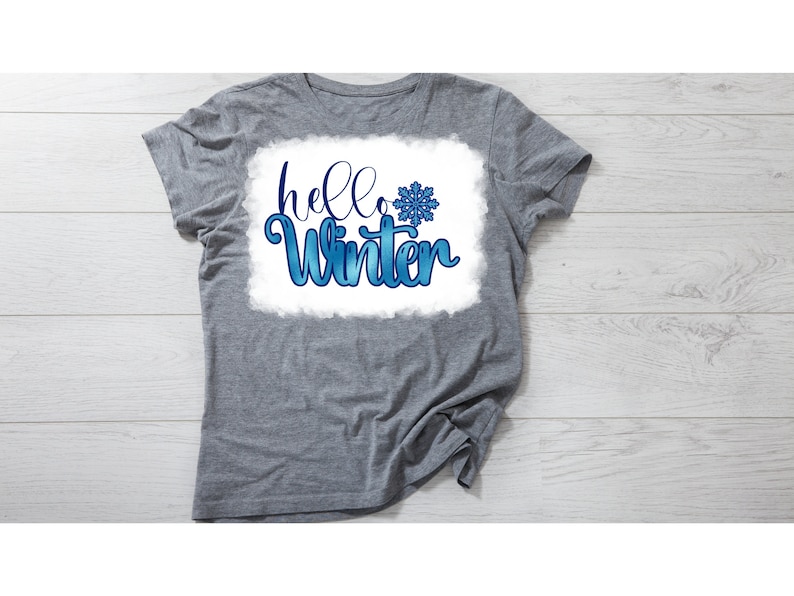 Hello Winter PNG | Icy Blue Winter Theme Sublimation Design | Hello ...