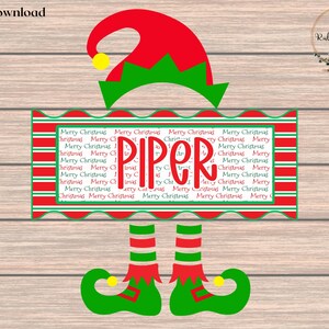 Christmas Elf Custom Name Tag | Holiday Theme Kids Name Tag | Cute ...