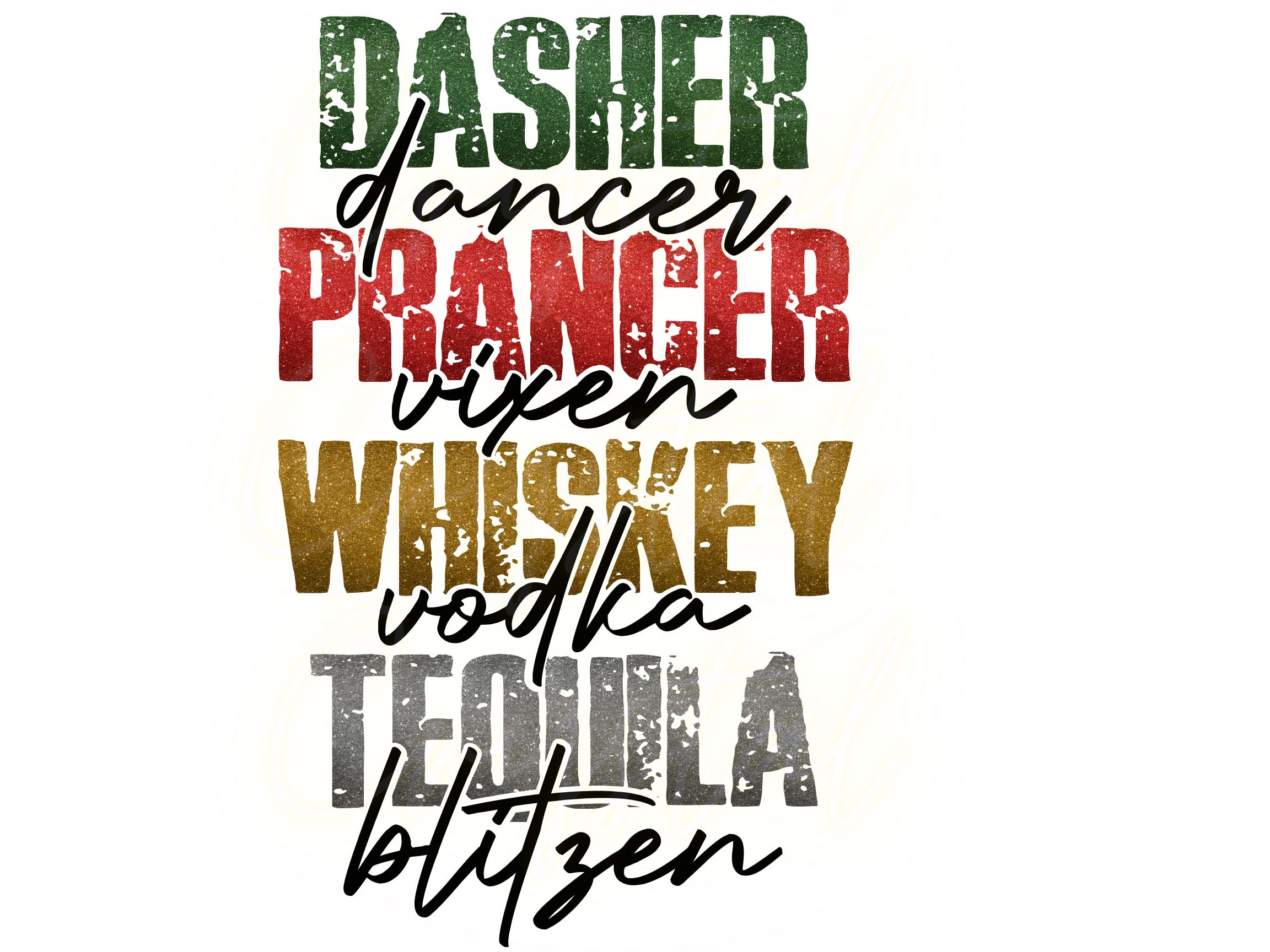 Reindeer Alcohol Names PNG: Distressed Christmas Design (sublimation ...