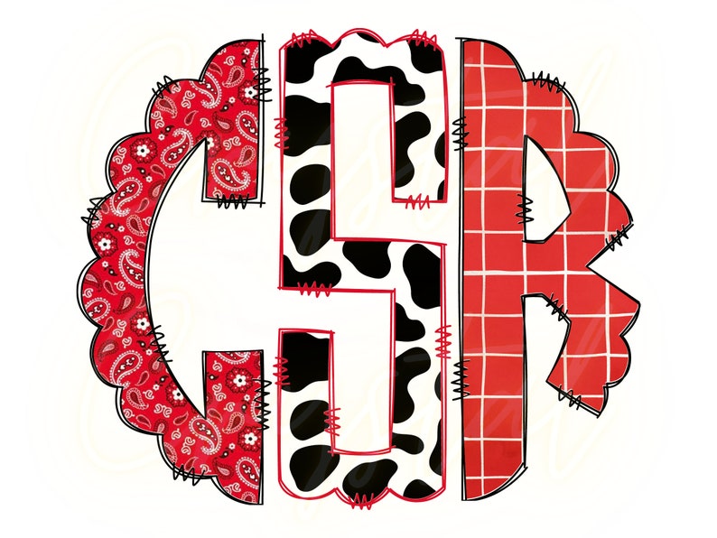 Personalized Western Monogram | Custom Cowboy Initials | Rustic Country ...