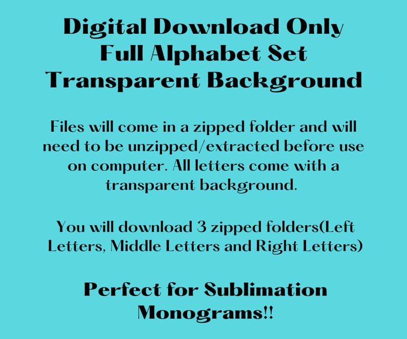 Teal Leopard Print Full Alphabet Monogram Set PNG File, Sublimation ...