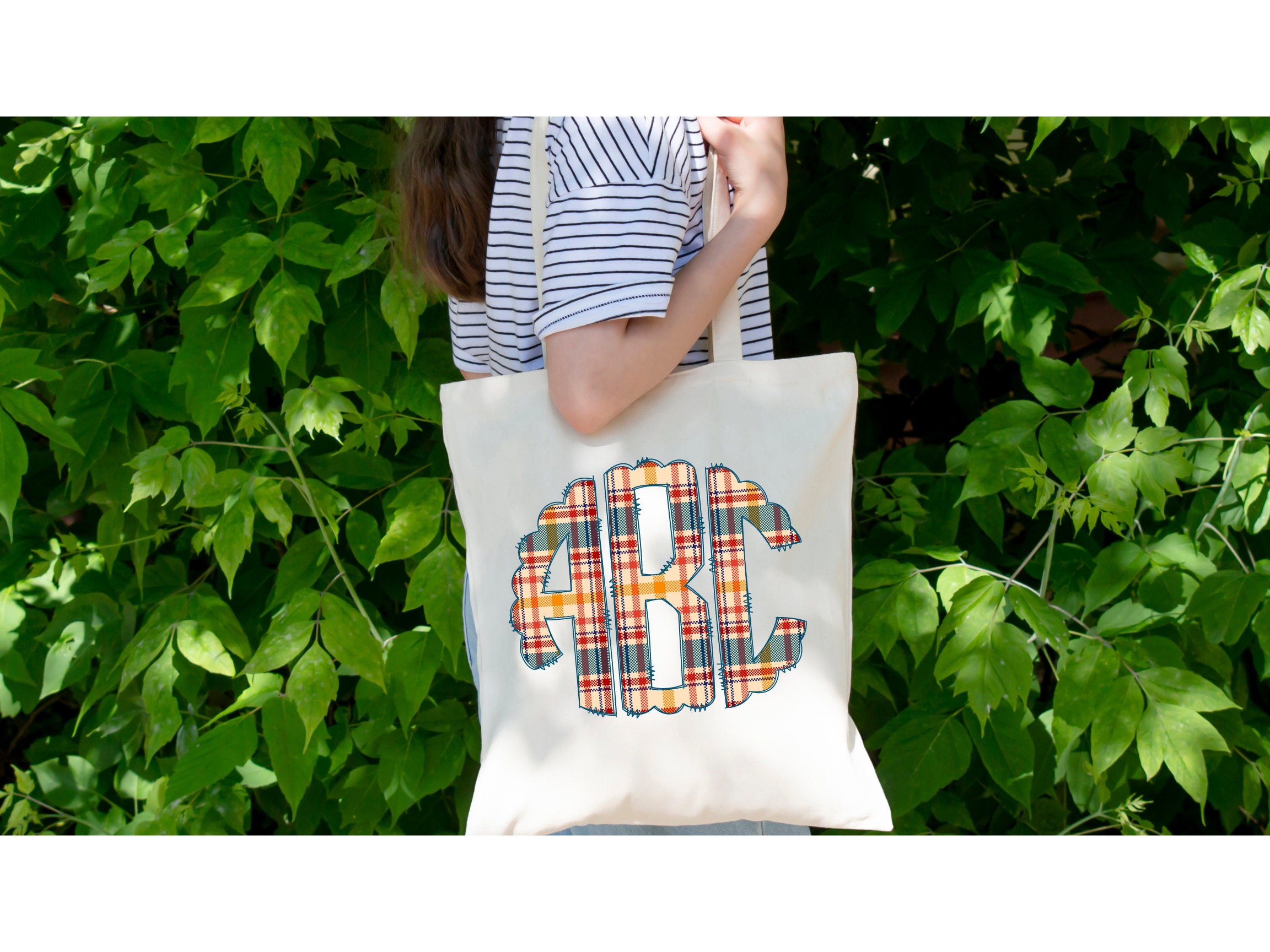 Fall Plaid Custom Monogram PNG | Autumn Plaid Monogram PNG | Fall ...