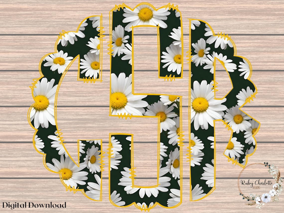 Daisy Single Custom Monogram Personalized Floral Monogram Cute T-shirt ...