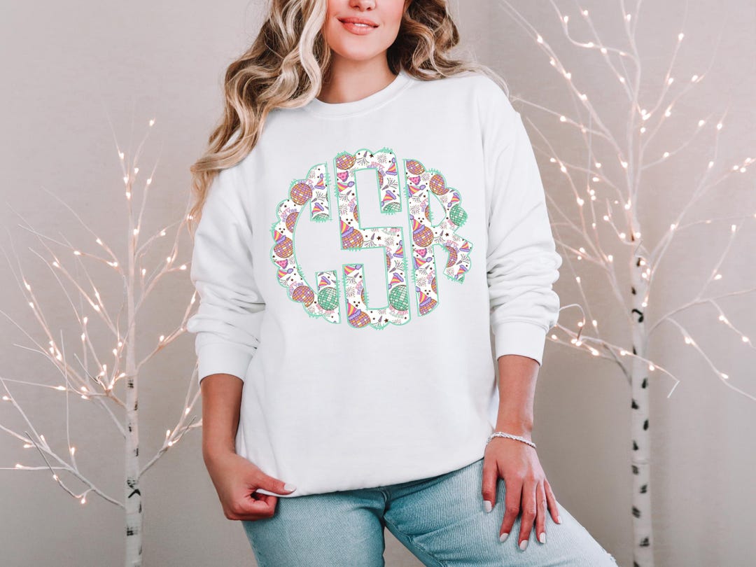 Retro New Years Eve Custom Monogram | New Years Single Monogram ...