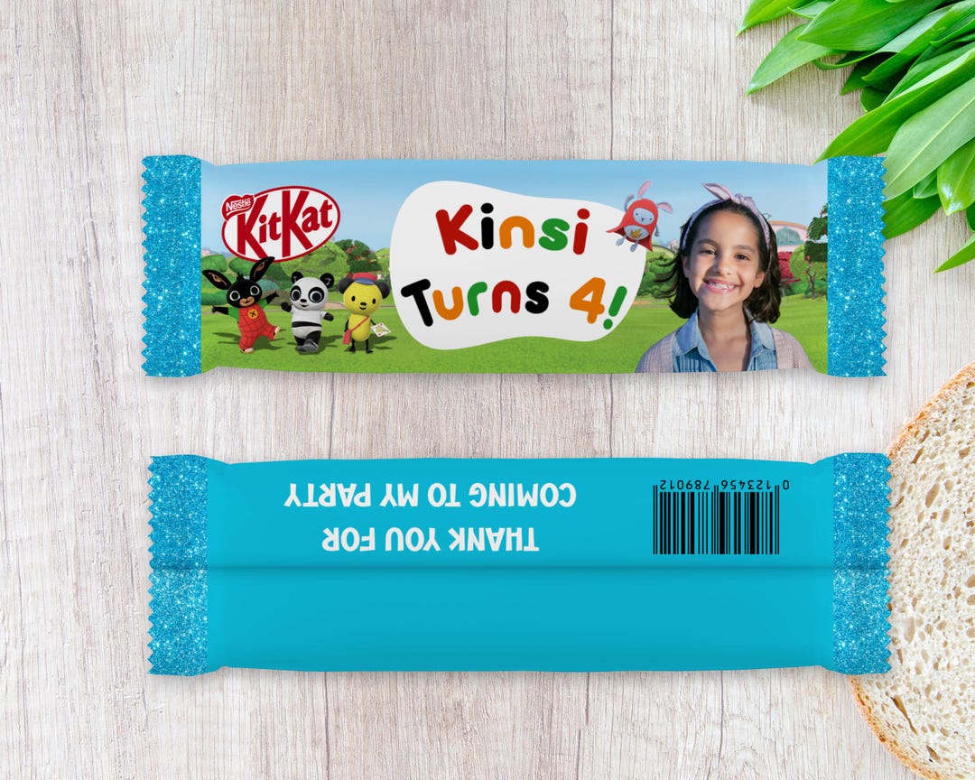 Custom Bing Bunny Kitkat Wrappers, Bing Bunny Party Theme, Bing Bunny ...