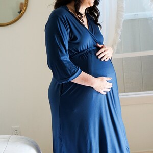 Maternity Robe- for Pregnancy & Postpartum, Functional for Childbirth ...
