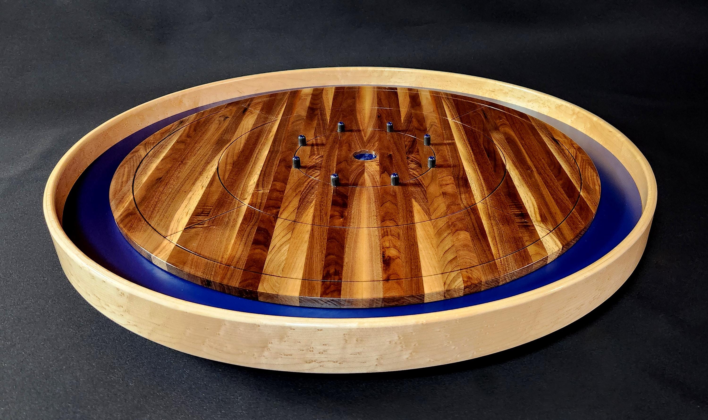 Crokinole Board "trident" Solid Walnut Deck Great Gift for Christmas ...