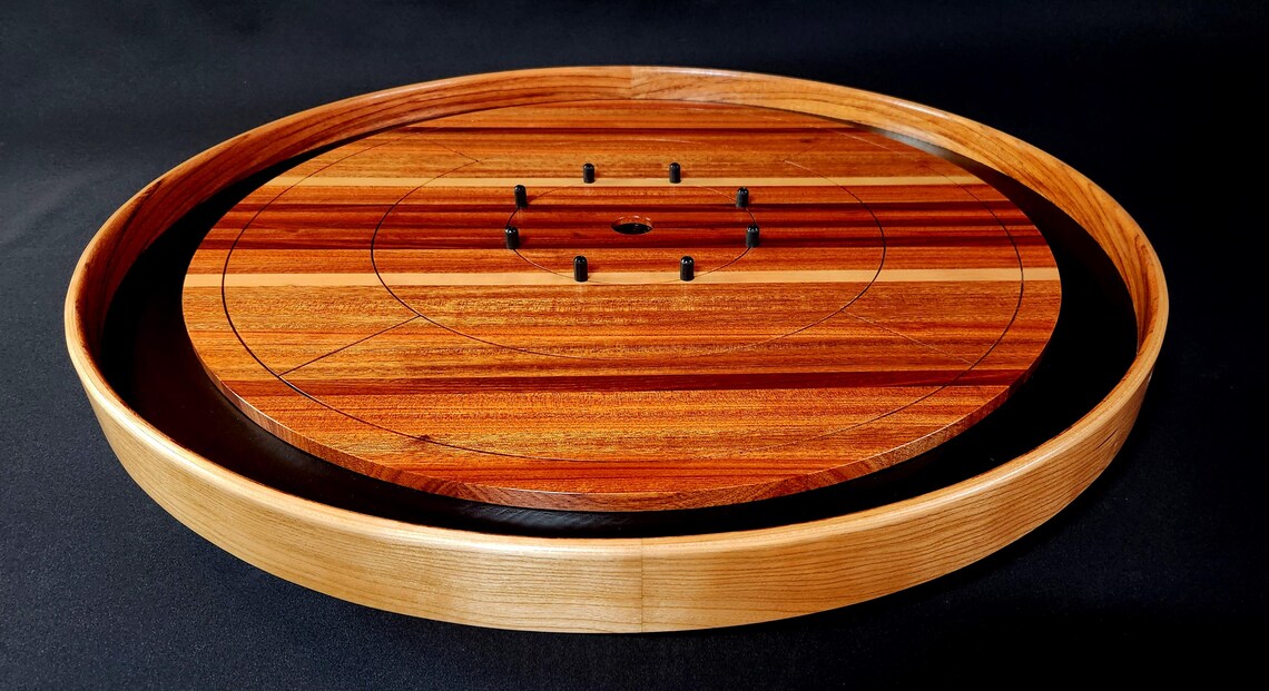 Crokinole Board "ares" Solid Bloodwood and Cherry Deck Great Gift for ...
