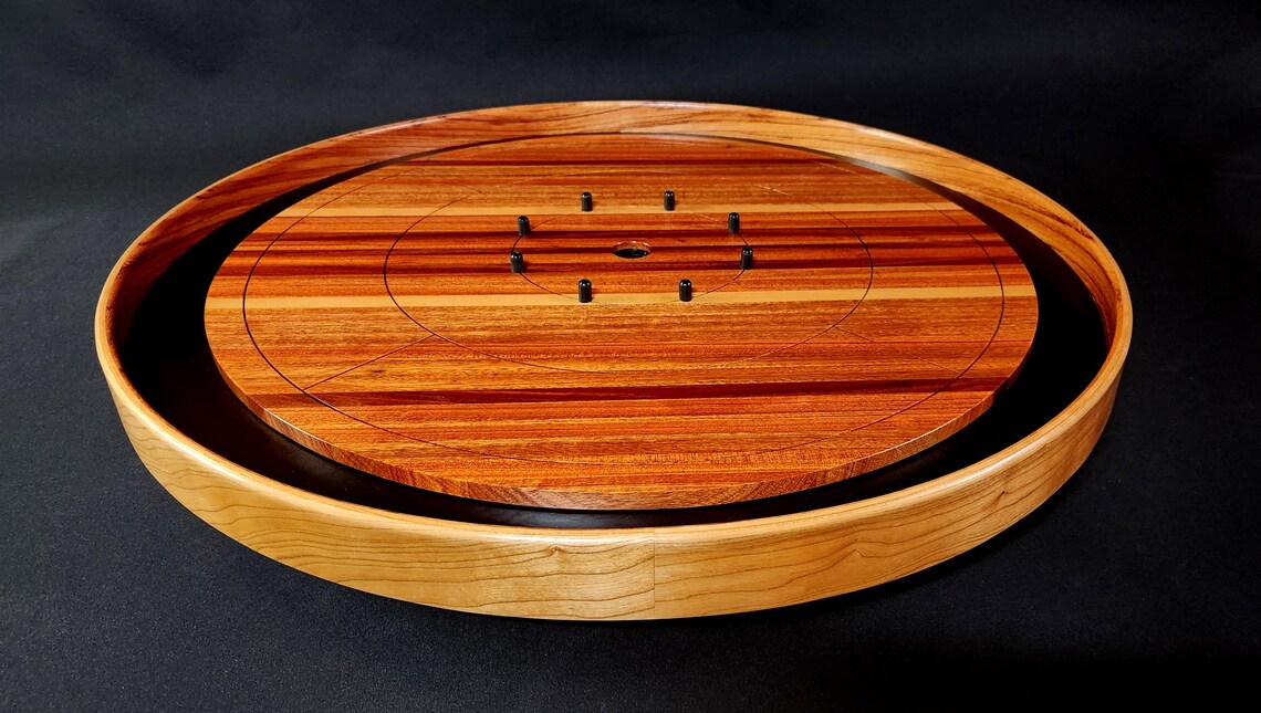 Crokinole Board "ares" Solid Bloodwood and Cherry Deck Great Gift for ...