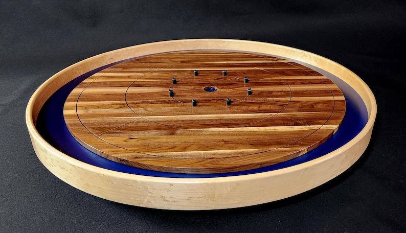 Crokinole Board "trident" Solid Walnut Deck Great Gift for Christmas ...