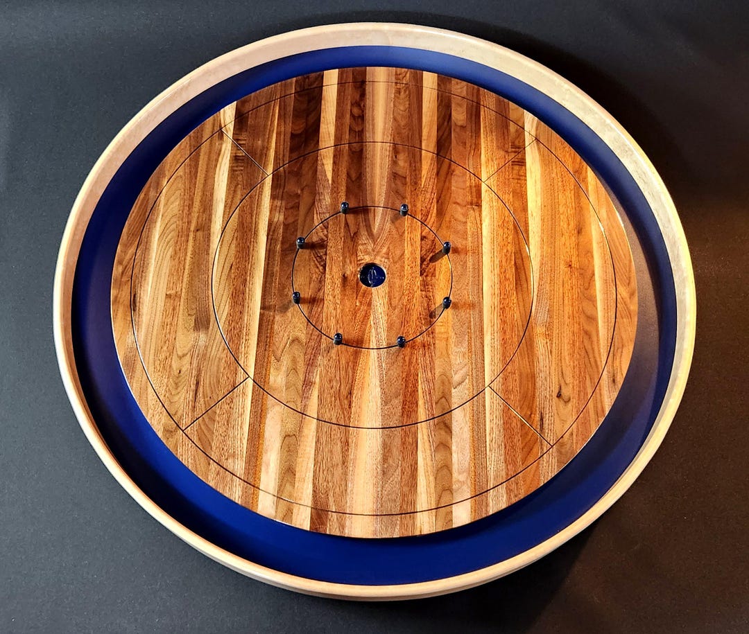 Crokinole Board "trident" Solid Walnut Deck Great Gift - Etsy