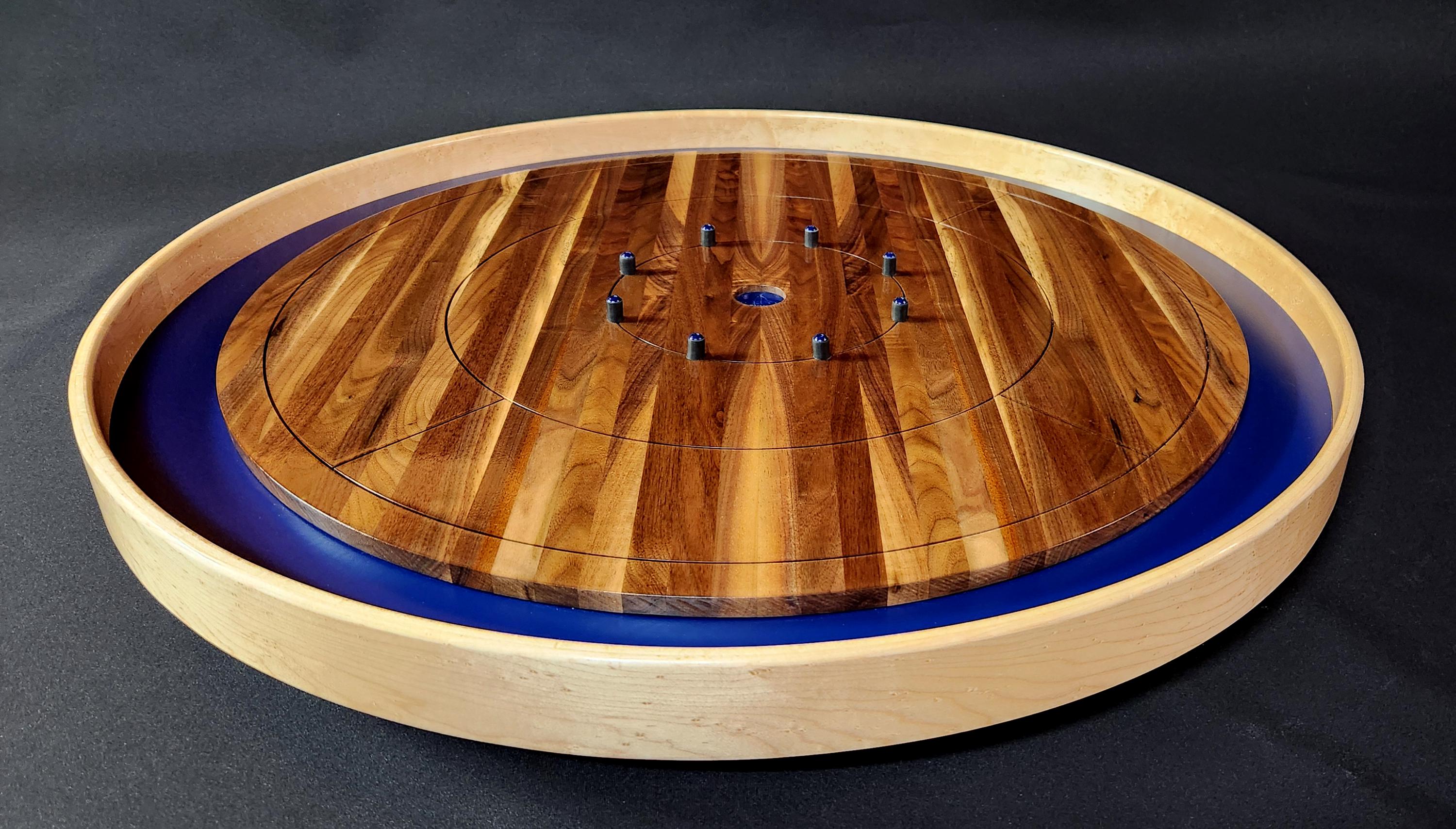 Crokinole Board "trident" Solid Walnut Deck Great Gift for Christmas ...