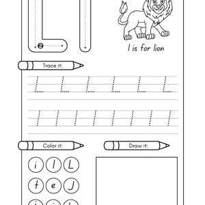 Interactive Alphabet Learning Pages Trace, Draw, and Color - Etsy