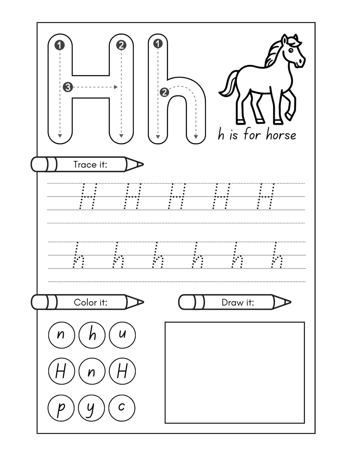 Interactive Alphabet Learning Pages Trace, Draw, and Color - Etsy