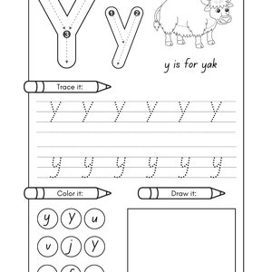 Interactive Alphabet Learning Pages Trace, Draw, and Color - Etsy