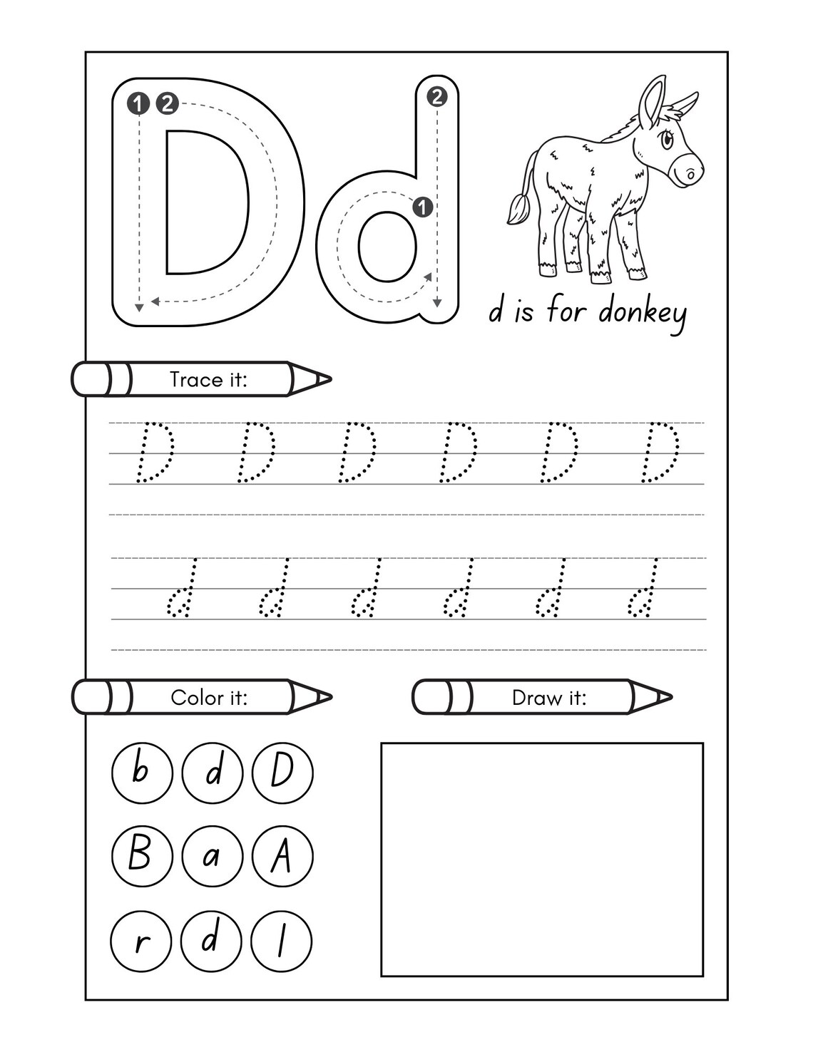 Interactive Alphabet Learning Pages Trace, Draw, and Color - Etsy