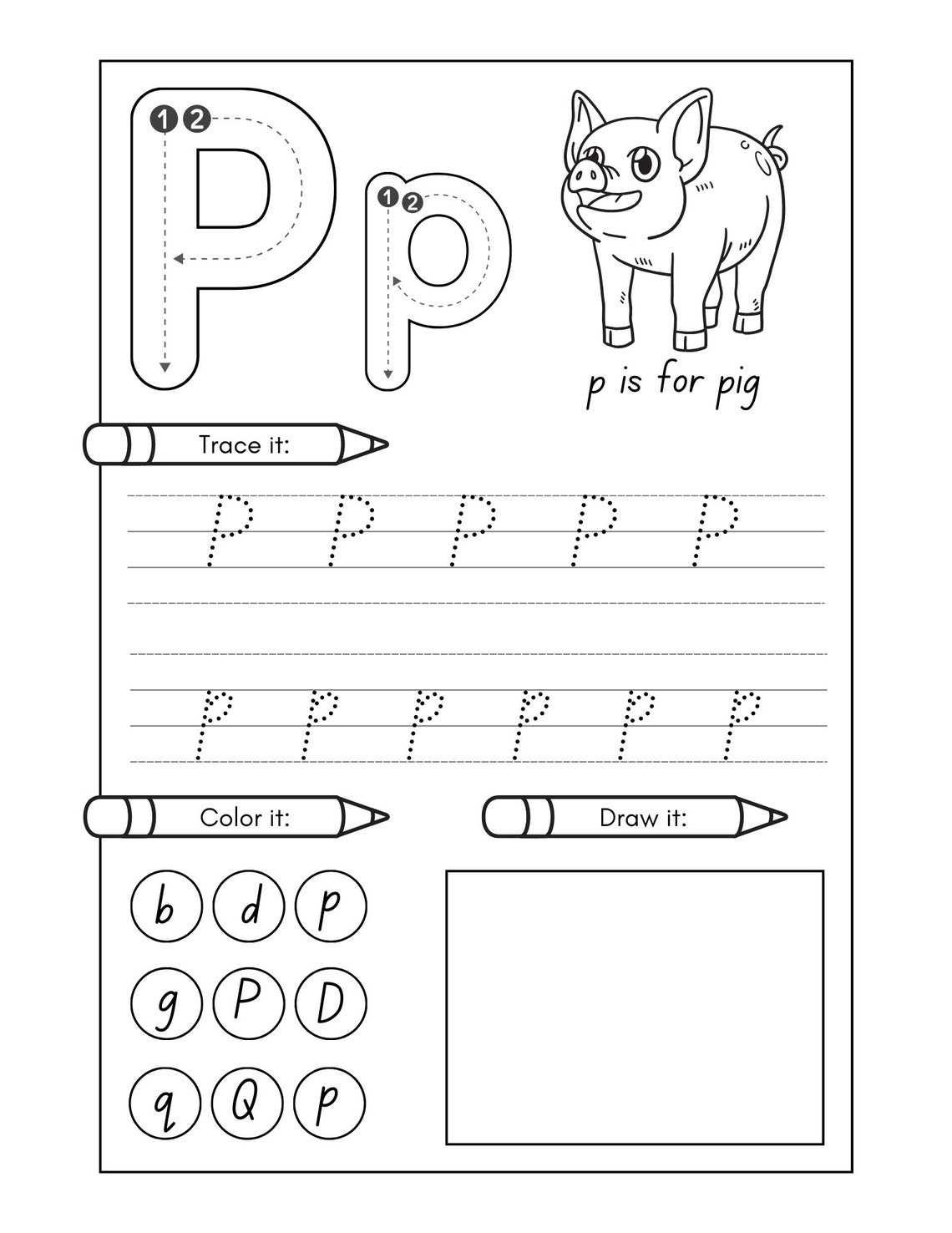 Interactive Alphabet Learning Pages Trace, Draw, and Color - Etsy