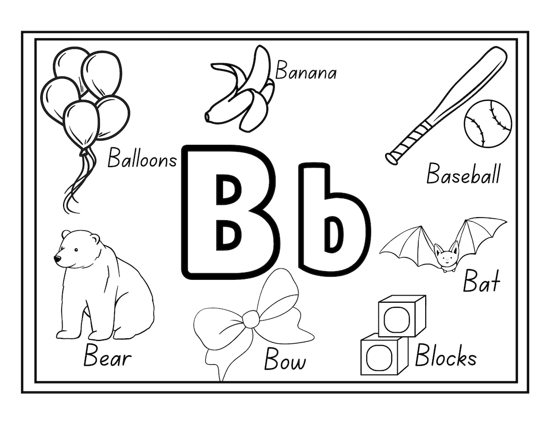 Alphabet Adventure Coloring Pages A-Z Journey - Etsy