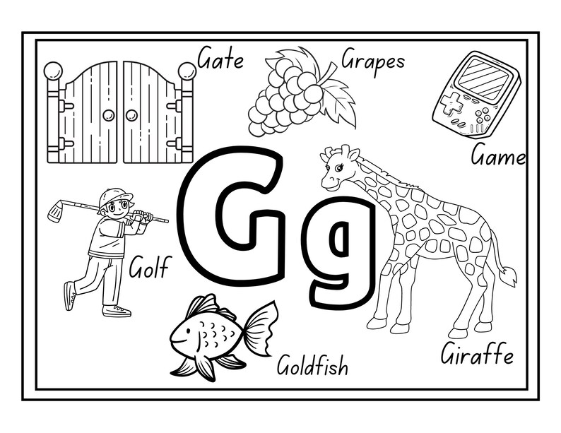 Alphabet Adventure Coloring Pages A-Z Journey - Etsy