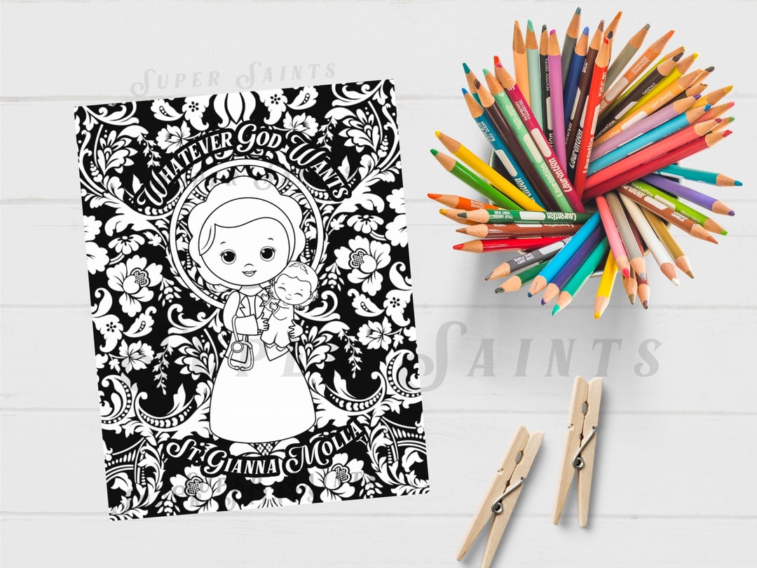 St. Gianna Molla Coloring Page | Catholic Coloring Page for Kids ...