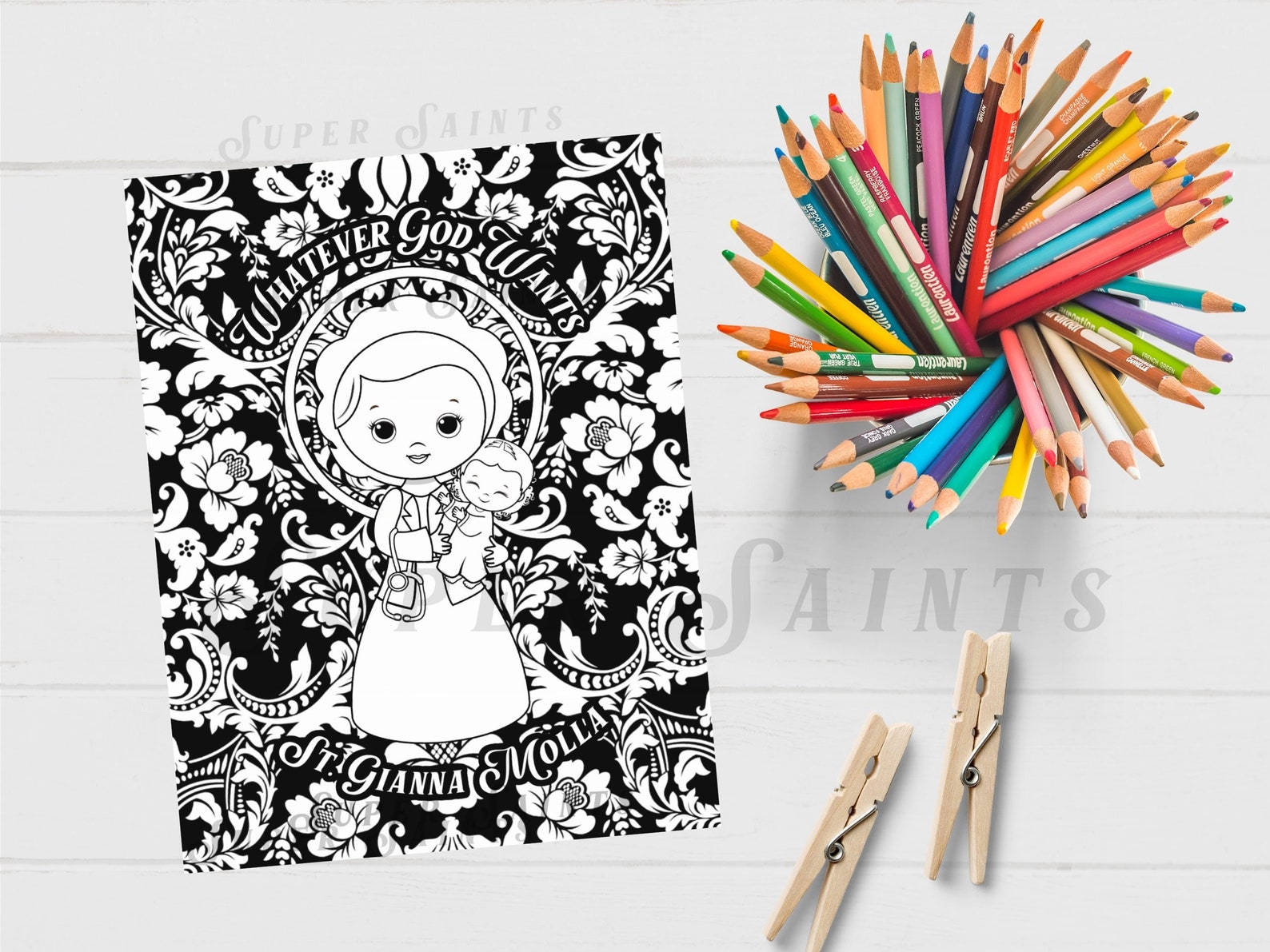 St. Gianna Molla Coloring Page | Catholic Coloring Page for Kids ...