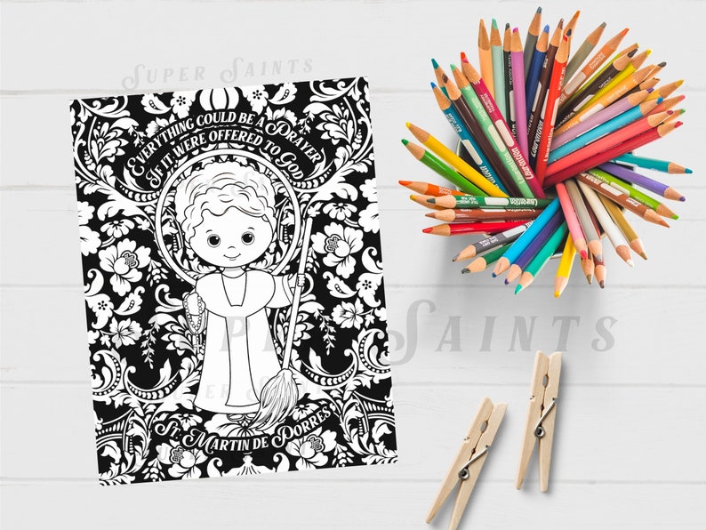 St. Martin De Porres Coloring Page | Catholic Coloring Page for Kids ...