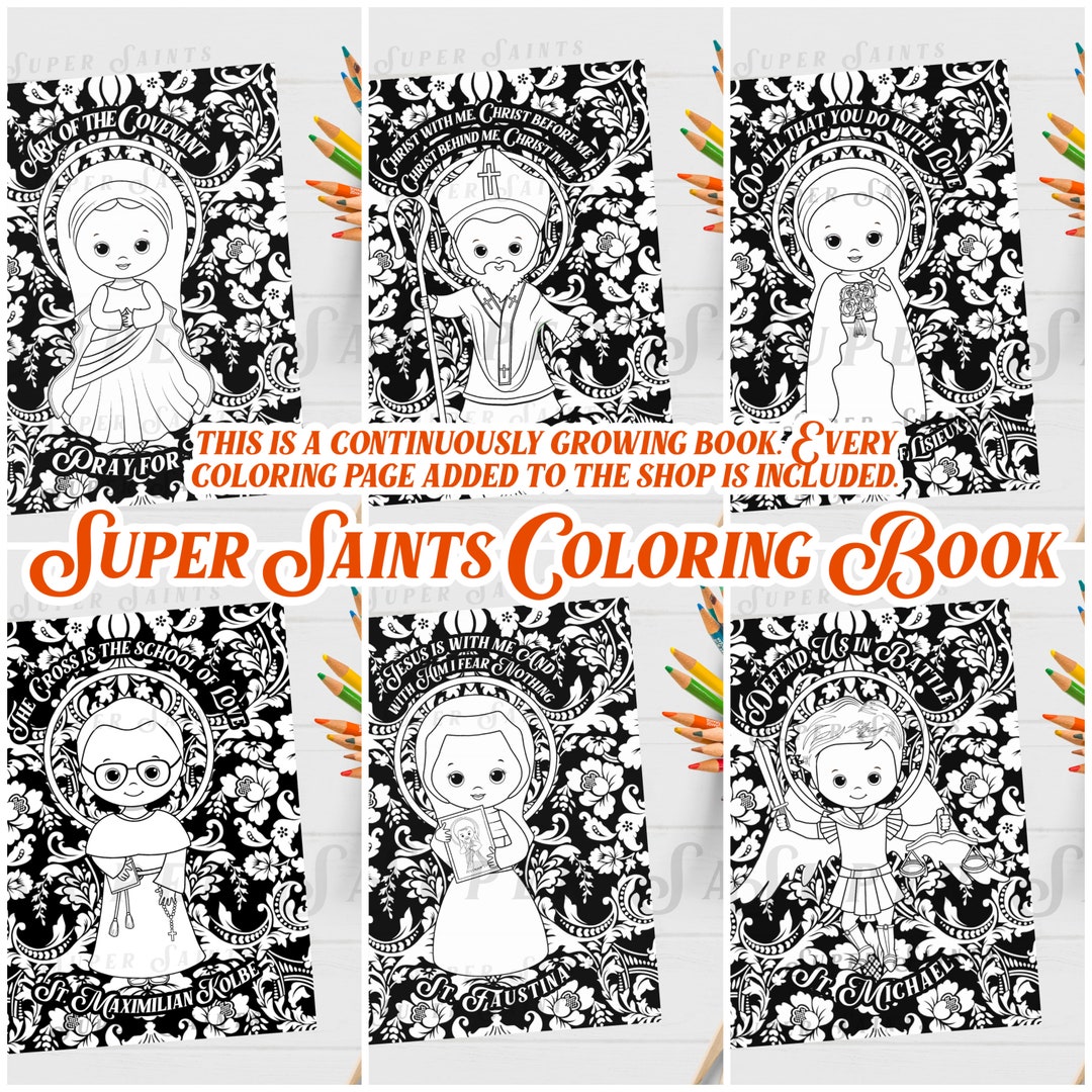 Super Saints DIGITAL Coloring Book | ALL Catholic Coloring Pages ...