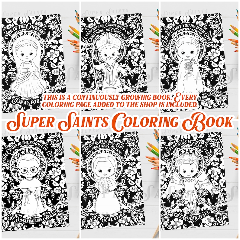 Super Saints DIGITAL Coloring Book | ALL Catholic Coloring Pages ...