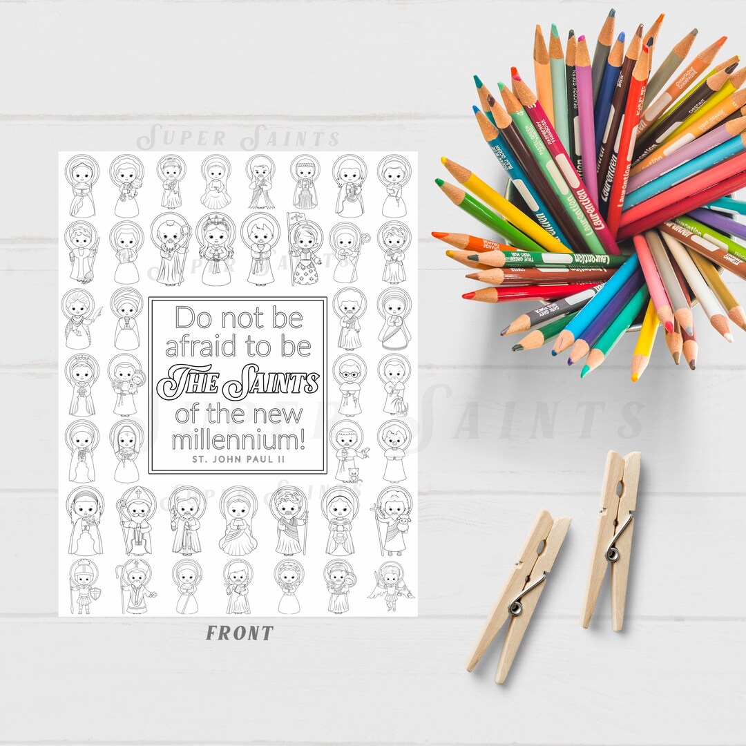 Catholic Coloring Page | DIGITAL ITEM | St. John Paul II Quote | Saints ...