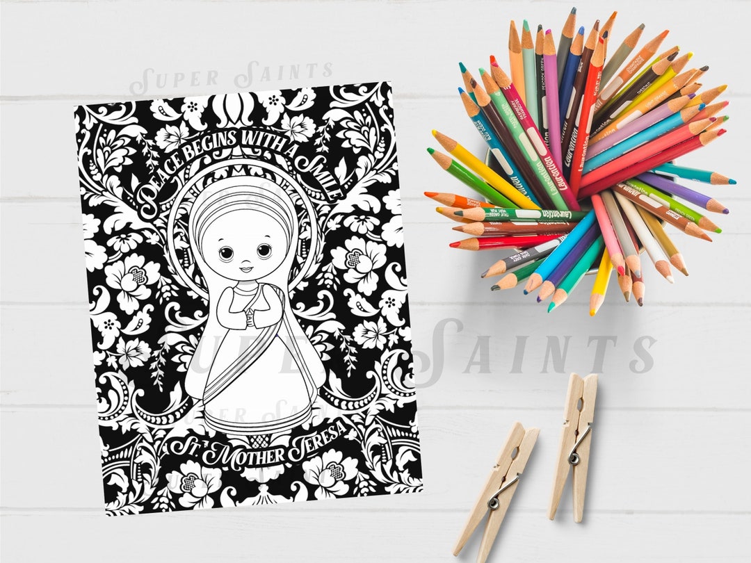 St. Mother Teresa Coloring Page | Catholic Coloring Page for Kids ...