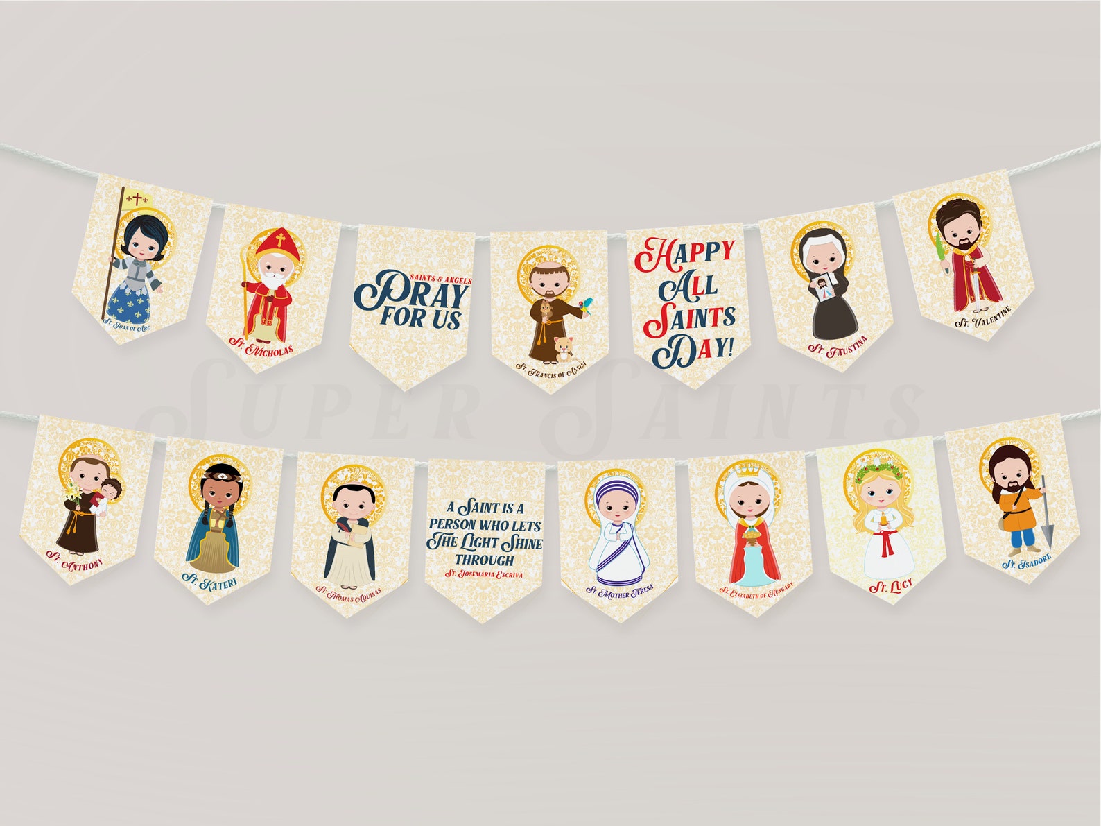 All Saints Day Banner | DIGITAL ITEM | Catholic Saint Wall Decor ...