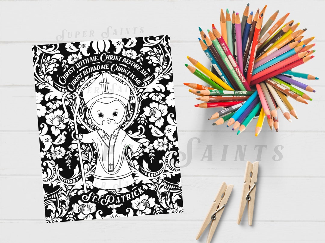 St. Patrick Coloring Page | Catholic Coloring Page for Kids | St ...