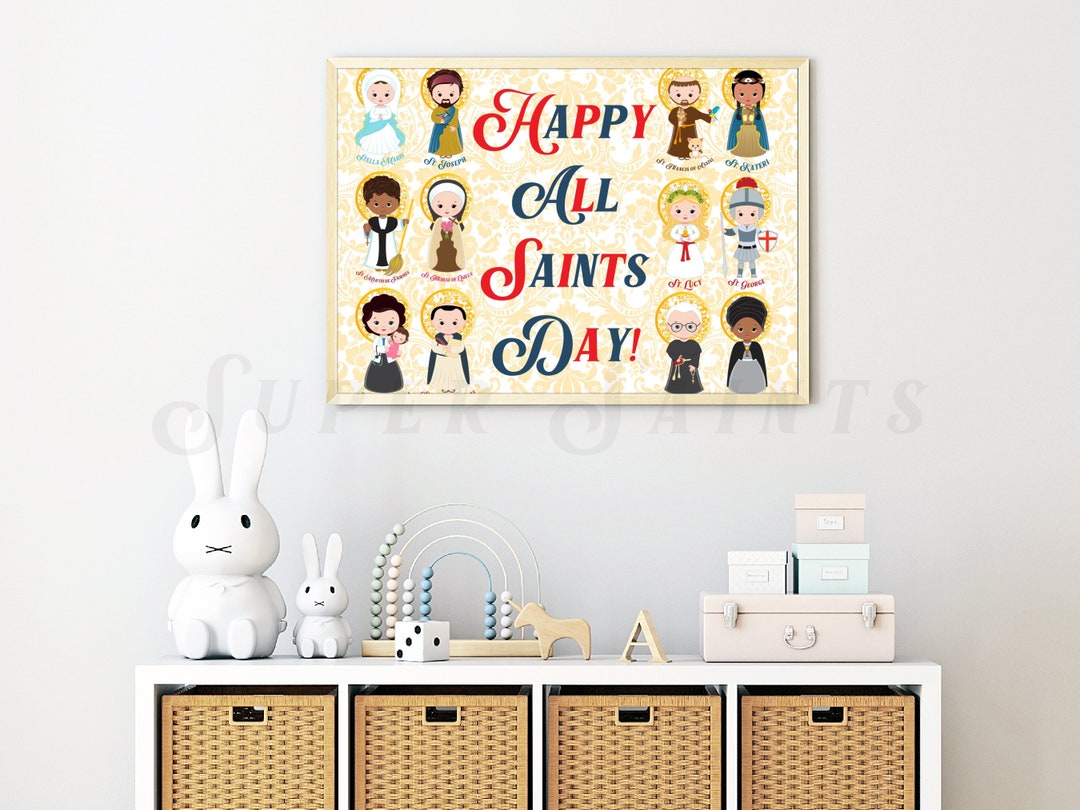 Happy All Saints Day Wall Decor | DIGITAL ITEM | Catholic Saint ...