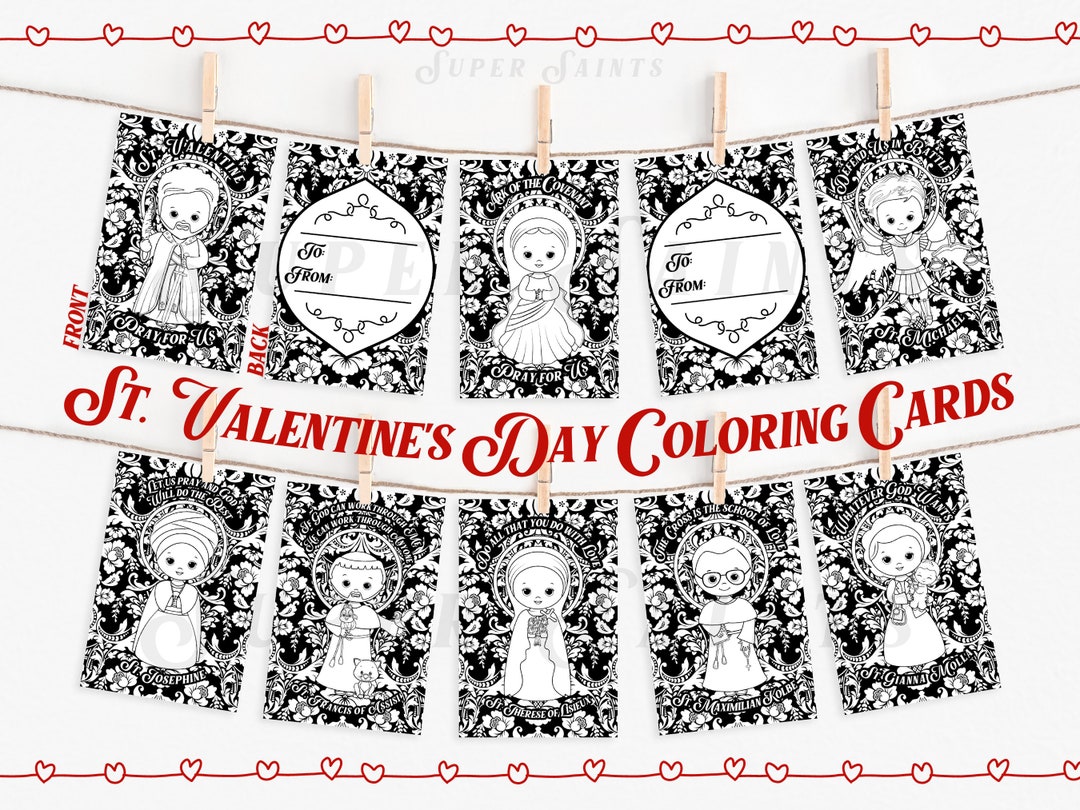 DIGITAL St. Valentine's Day Coloring Cards | Liturgical Living ...