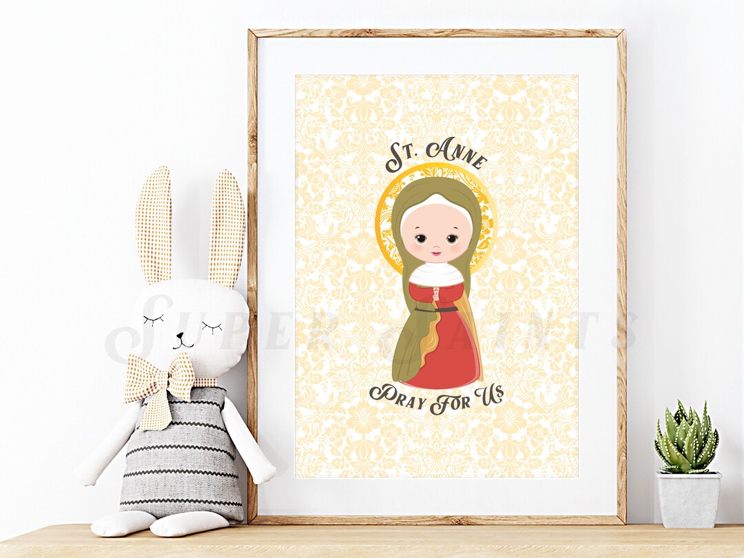 St. Anne Print - 5x7, 8x10, 11x14, or 8x8 Printed Posters - Catholic ...