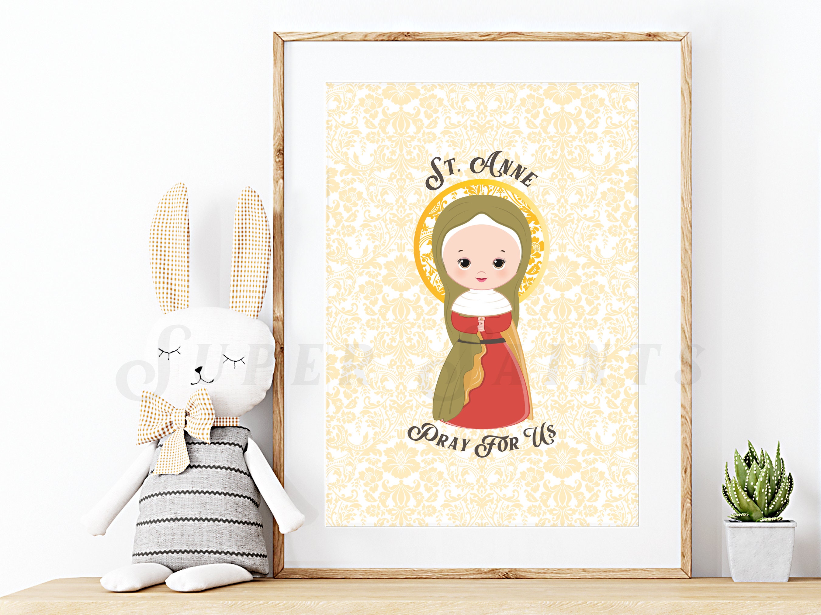 St. Anne Print - 5x7, 8x10, 11x14, or 8x8 Printed Posters - Catholic ...