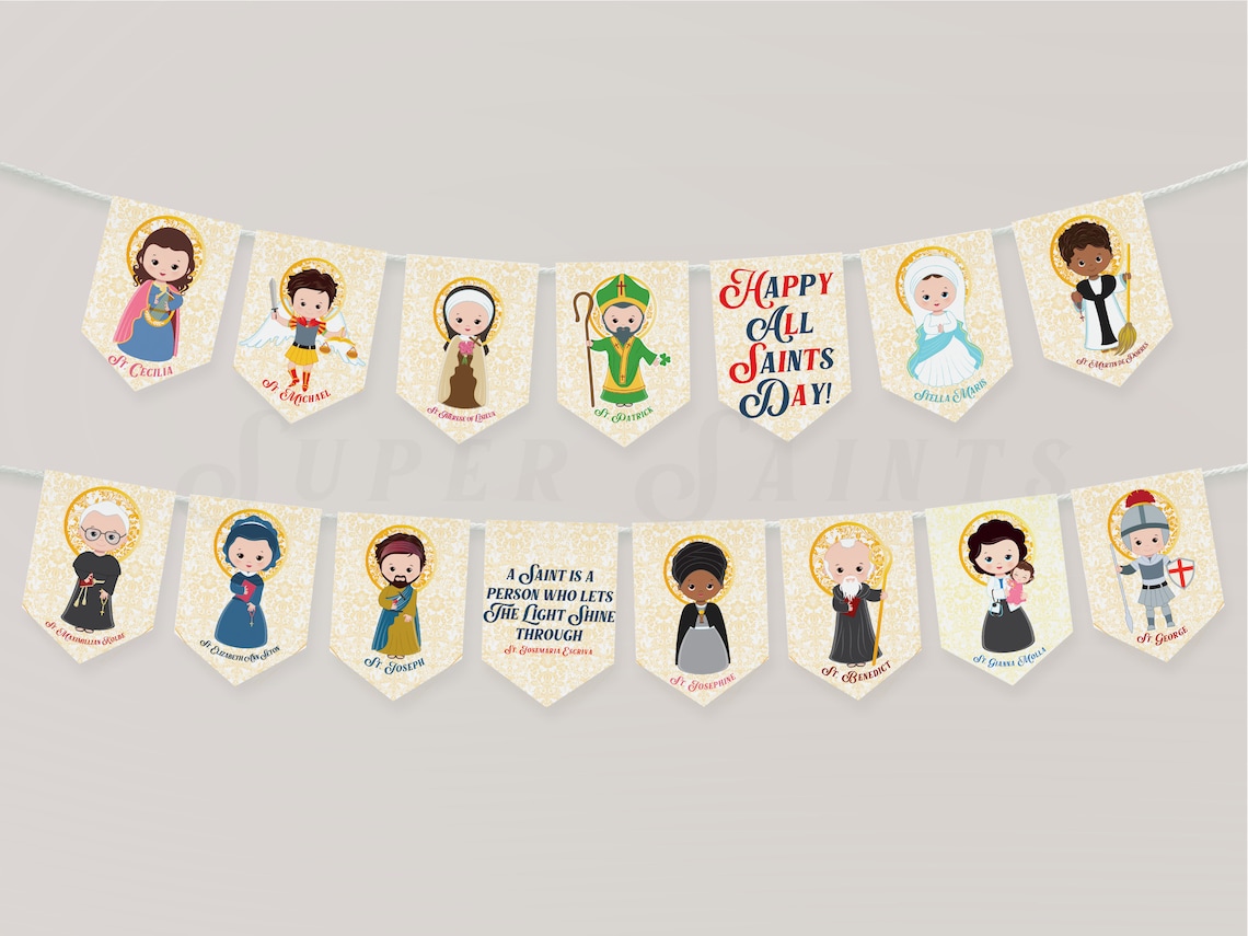 All Saints Day Banner DIGITAL ITEM Catholic Saint Wall - Etsy