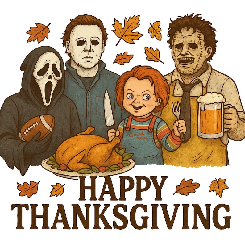 Happy Thanksgiving Horror Movies Digital PNG Download, Ghostface ...
