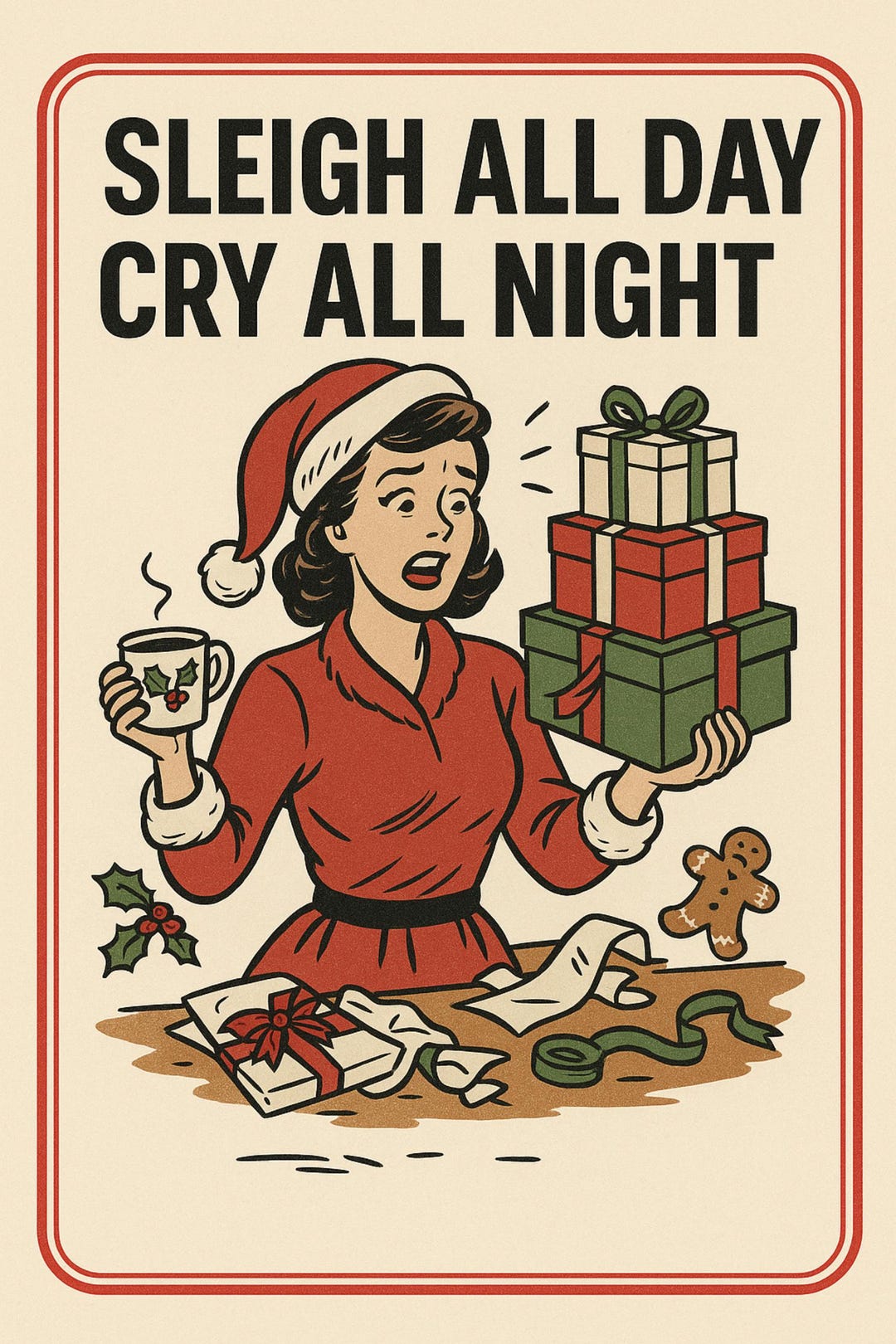 Christmas Sleigh All Day Cry All Night Funny Holidays Digital PNG ...