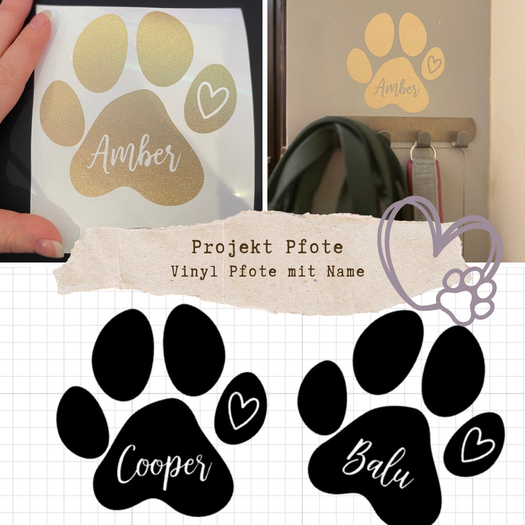 Paw Dog Vinyl Sticker Personalized With Name. Wardrobe, Car Sticker ...