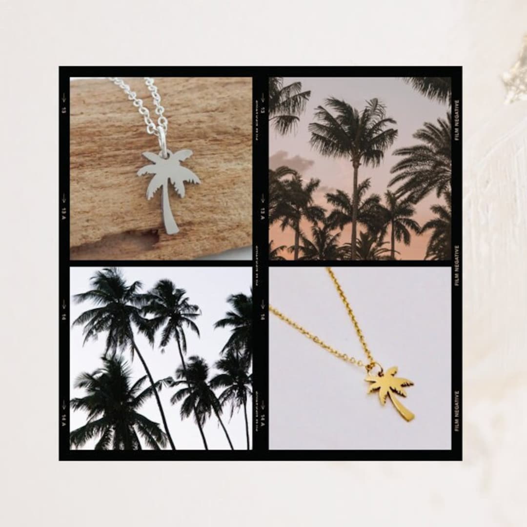 PACIFIC PALMS NECKLACE I Palm Tree Pendant Necklace I Tarnish & Fade ...
