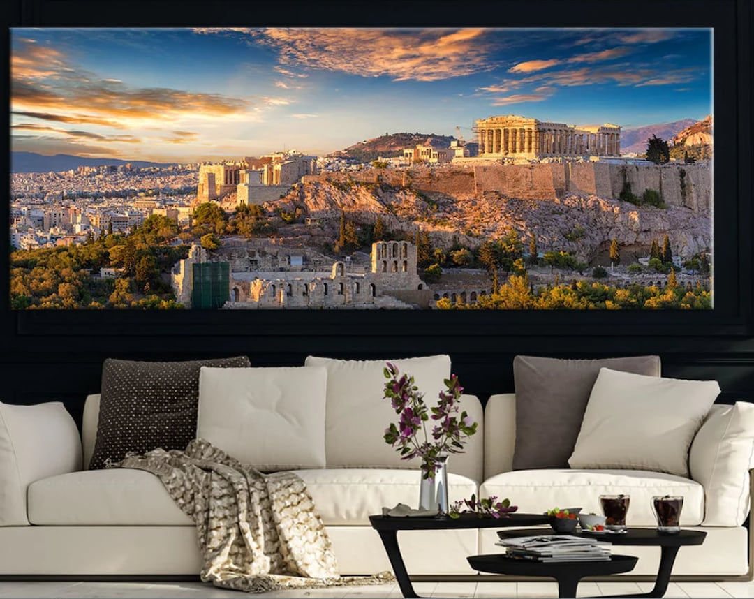 Acropolis Wall Decor Athens Modern Print Athens Skyline Wall Art ...