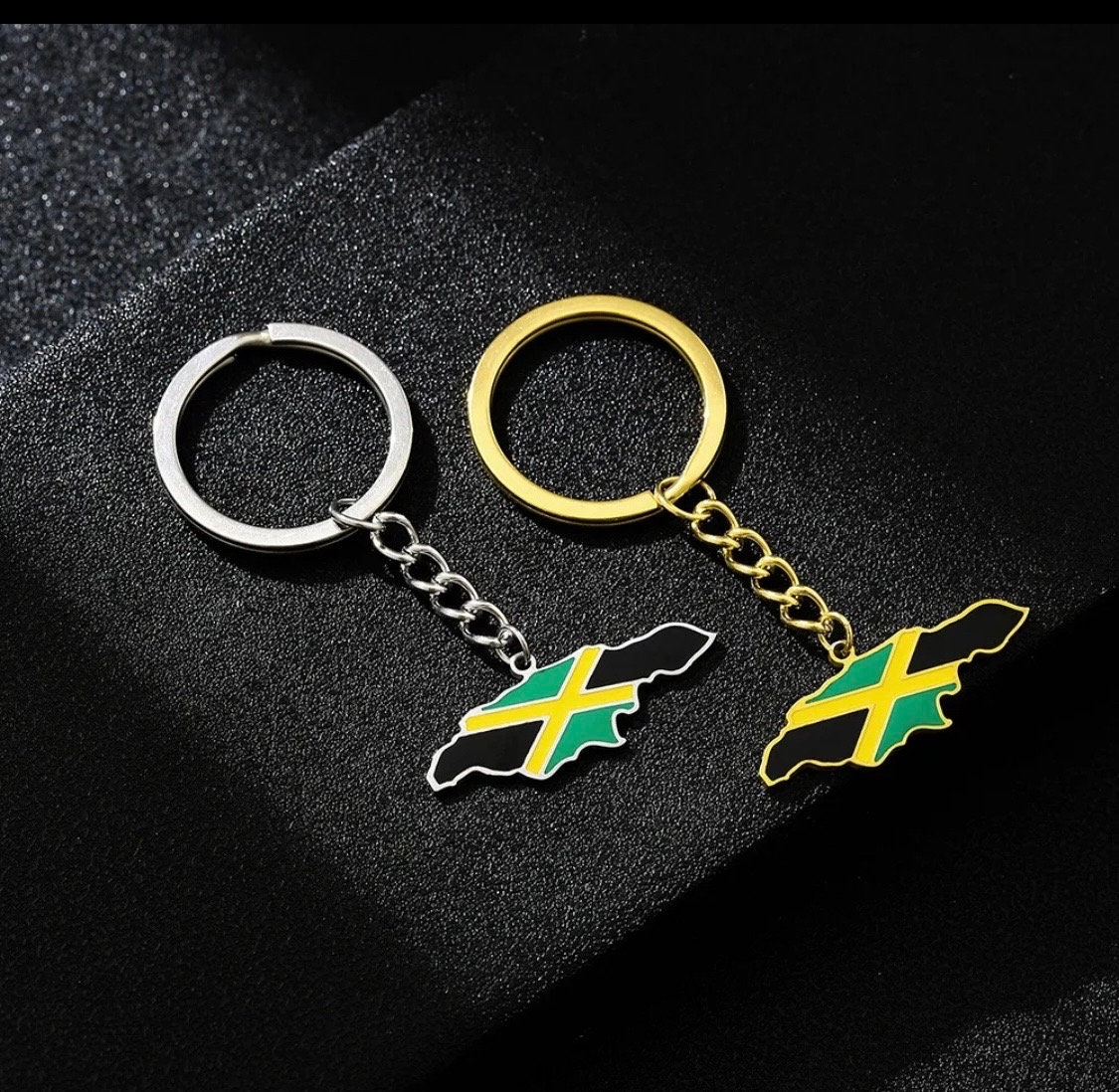 Jamaica Map & Flag Design Keyrings - Etsy