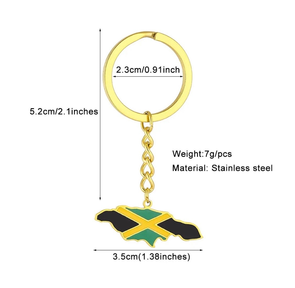 Jamaica Map & Flag Design Keyrings - Etsy