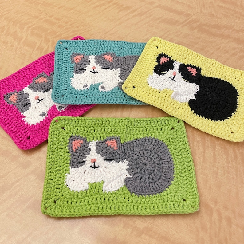 Crochet Cat Granny Squares Pattern 1 PDF Pattern/1 Video Tutorial - Etsy